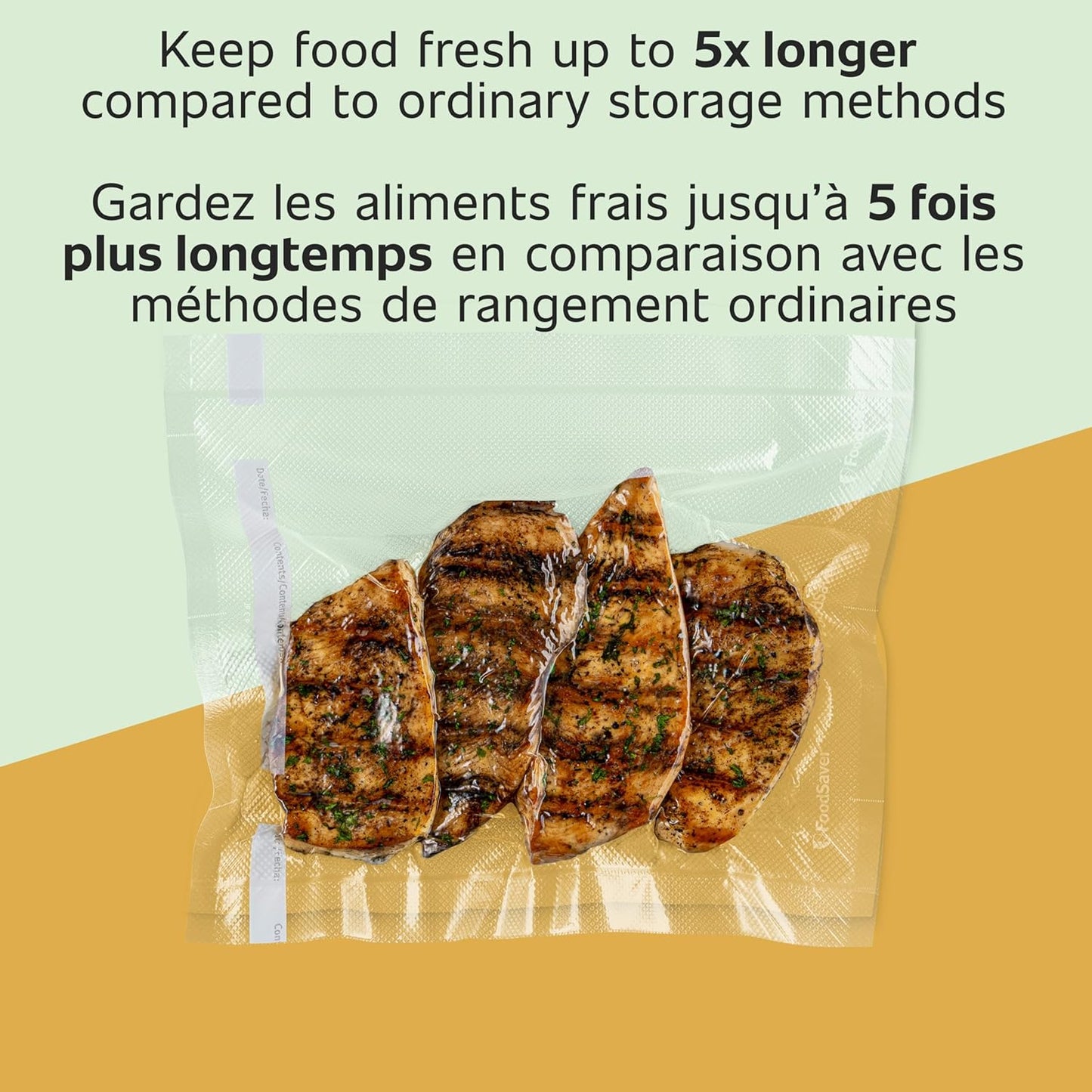 FoodSaver Custom Length Vacuum Sealer Bags Multipack, 5 Count Rolls fo ...